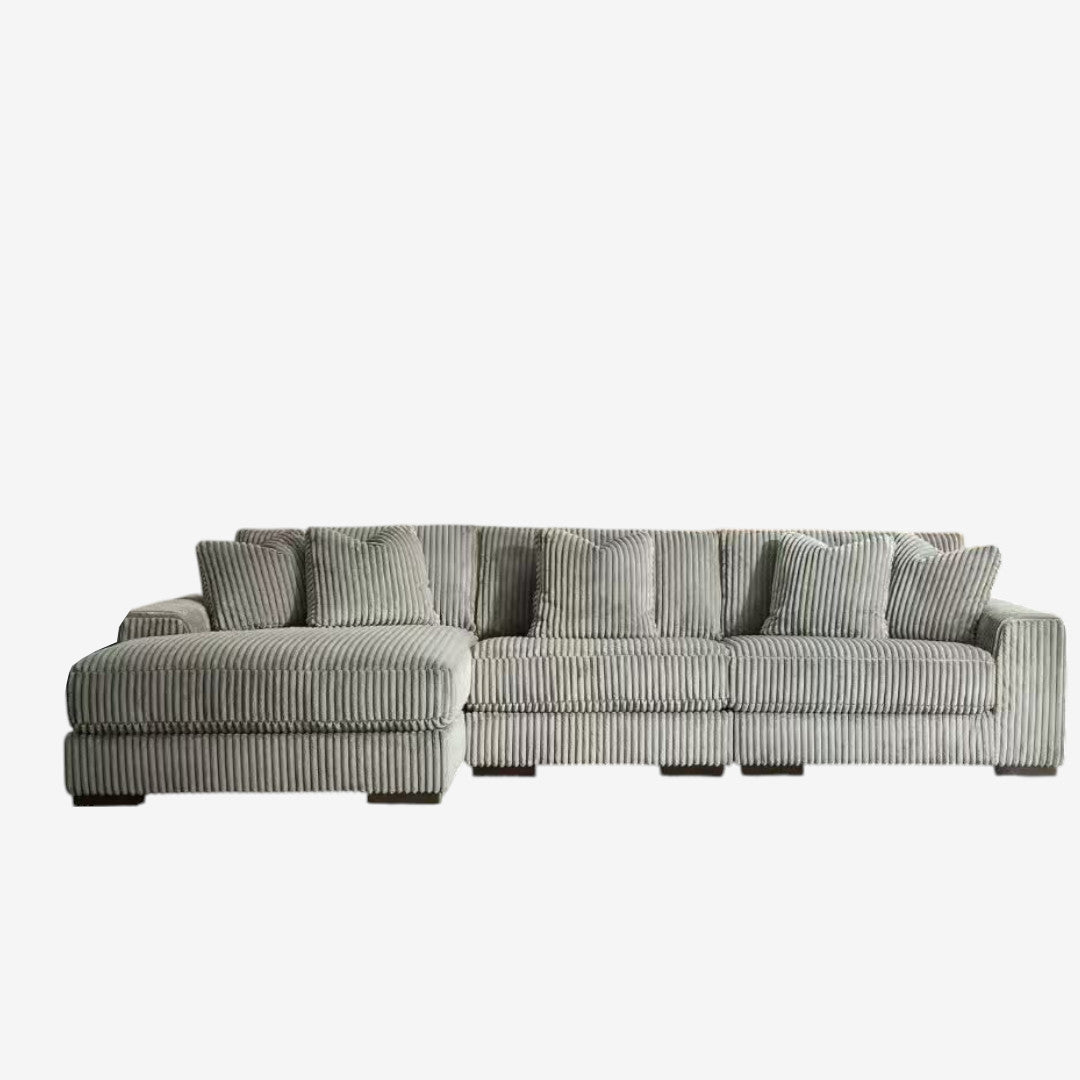 Drexon 3-Piece Sectional Sofa In Fabric Upholstery - Grey – Cosmic Home Canada