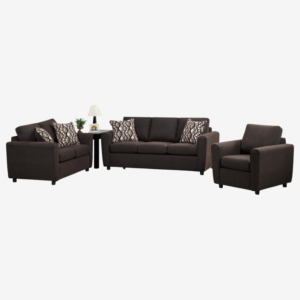 Riverstone 3-Piece Sofa Set In Chocolate Finish | Canadian-Made ...