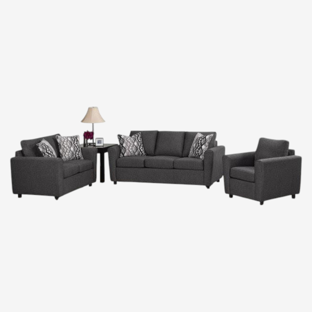 Riverstone 3-Piece Sofa Set In Charcoal Finish | Canadian-Made – Cosmic ...