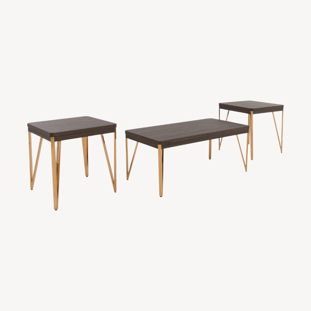 T404-13 Bandyn Occasional Table Set Brown/Champagne (set of 3) | Signa