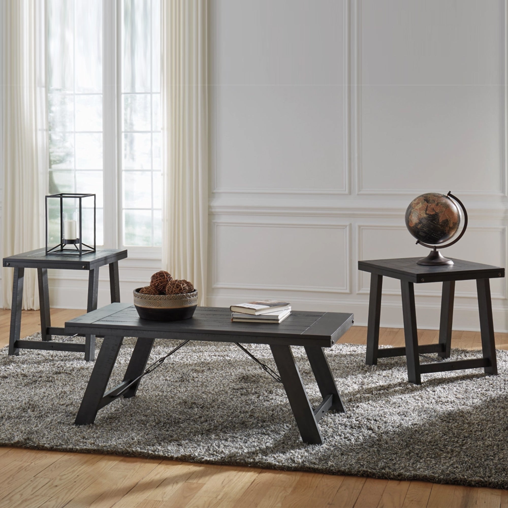 T400-13 Bensonale Table Set - Faux Grey | Signature Design By Ashley ...