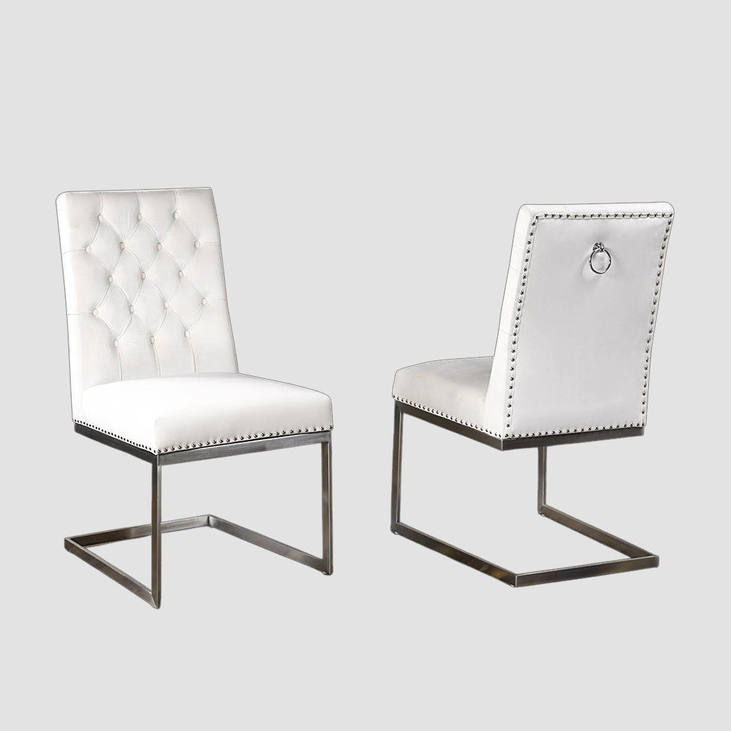 Oracle Velvet Dining Chair In Beige, Blue, Grey (Set of 2)