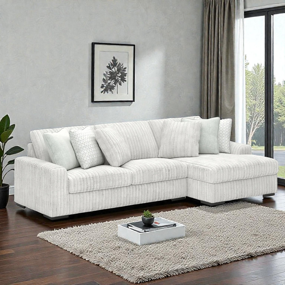 Stupendous 2-Piece Sectional Sofa In Fabric Upholstery - Alloy | Signa