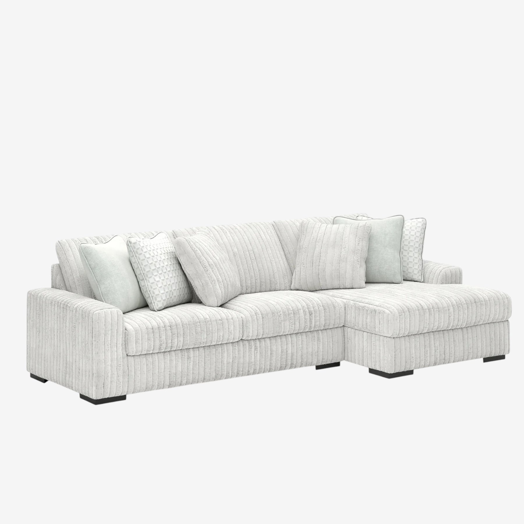Stupendous 2-Piece Sectional Sofa In Fabric Upholstery - Alloy | Signa